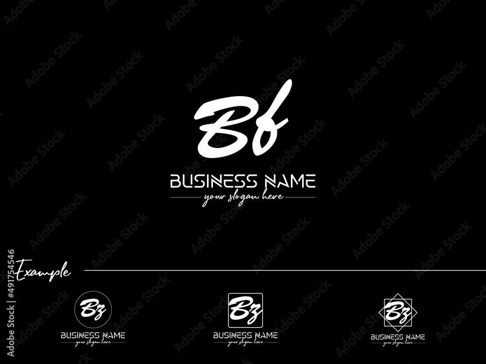 Initial BF Signature Letter Logo, Stylish Signature Bf Logo Icon Design ...