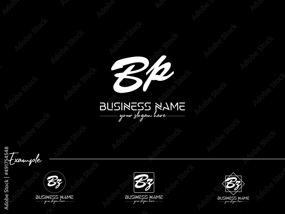 Initial BP Signature Letter Logo, Stylish Signature Bp Logo Icon Design ...