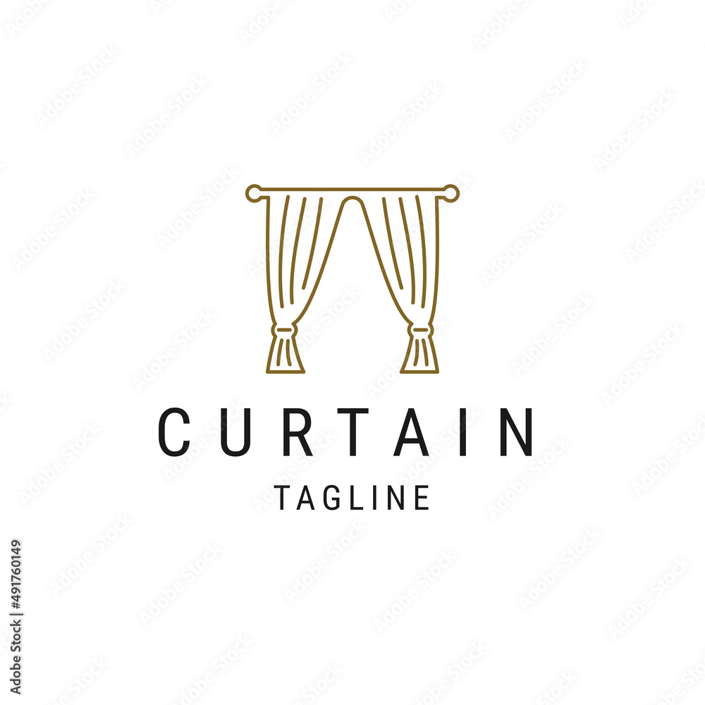 Curtain logo icon design template flat vector Stock Vector | Adobe Stock