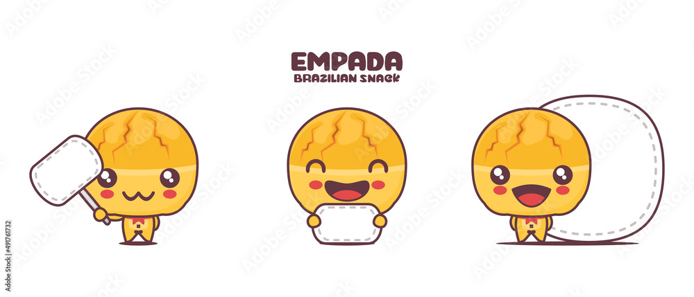 Vector Empada cartoon illustration, Brazilian snacks, with blank board ...