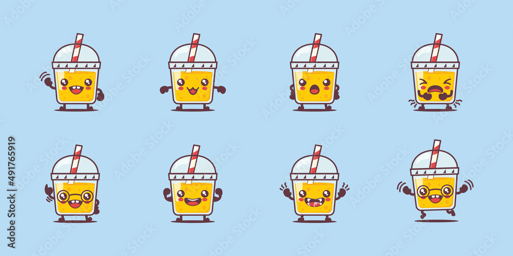 cartoon mango juice bottle. refreshment drink vector illustration. with ...