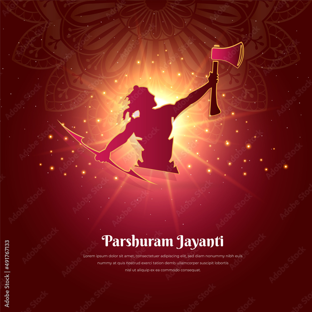 Happy Parshuram Jayanti design background with sparkling light shine ...