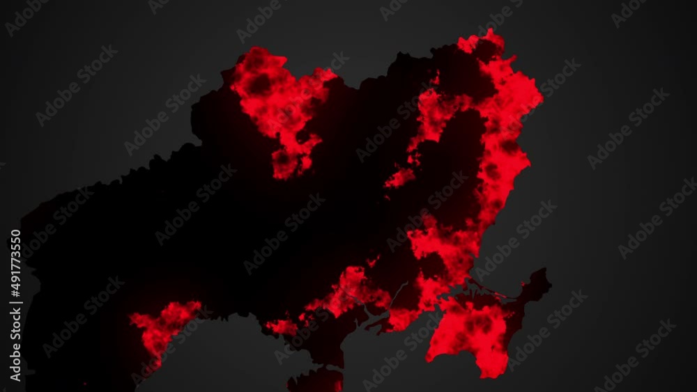 Graphic animation - Ukraine map. War between Ukraine and Russia ...