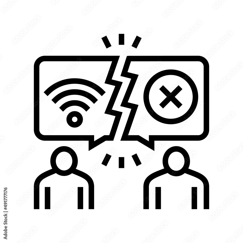 digital divide line icon vector. digital divide sign. isolated contour ...