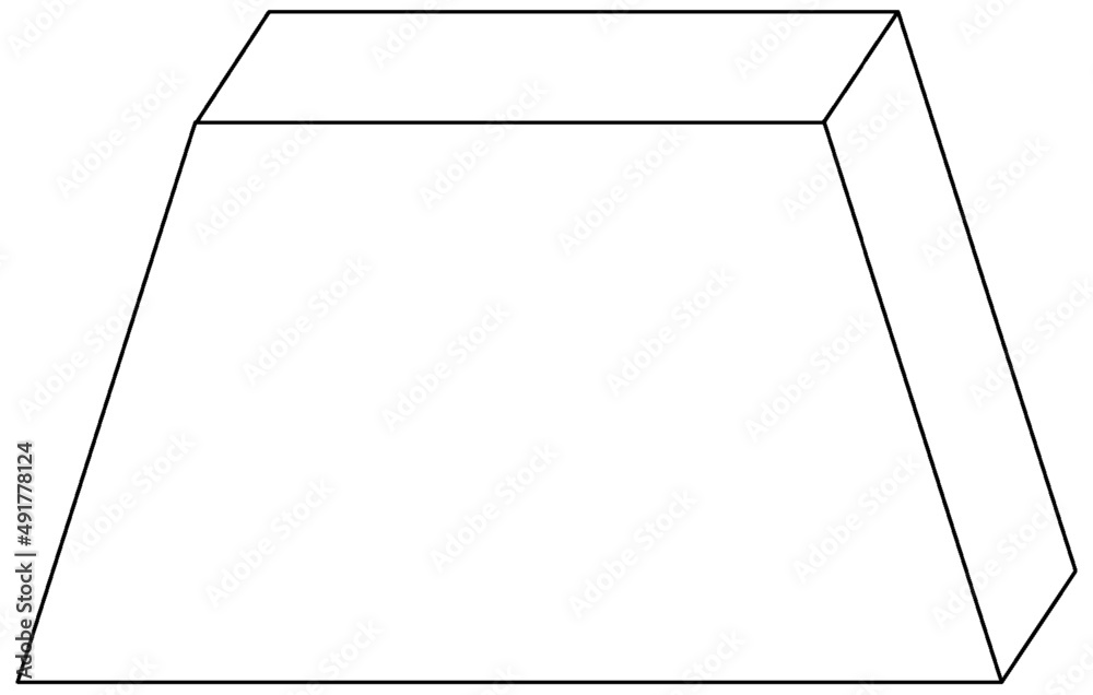 Trapezoidal prism shape doodle outline for colouring Stock Vector ...