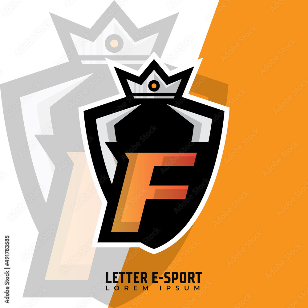 letter F logo gamer design, Initials e-sports logo design concept ...