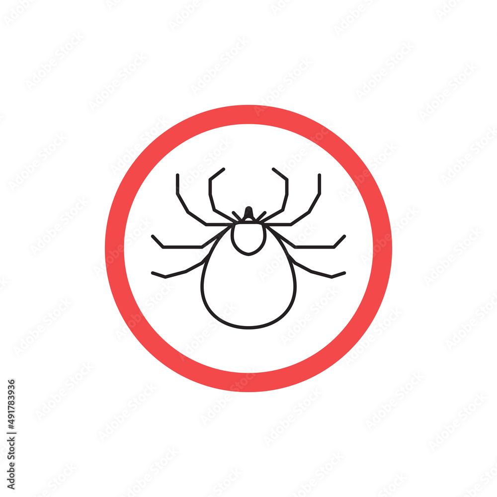 Mite parasites. Tick silhouette. Anti bug vector icon. Tick parasite ...
