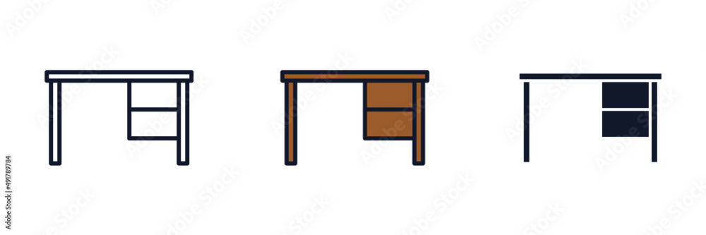 desk icon symbol template for graphic and web design collection logo ...