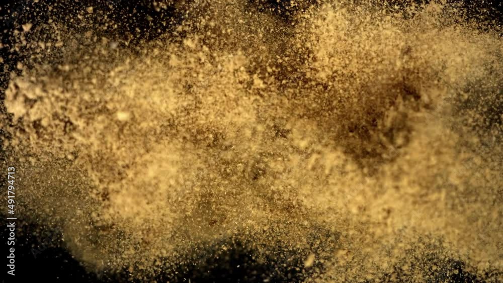 Cutting Ginger and Transforming to Ginger Powder Explosion Stock Video ...