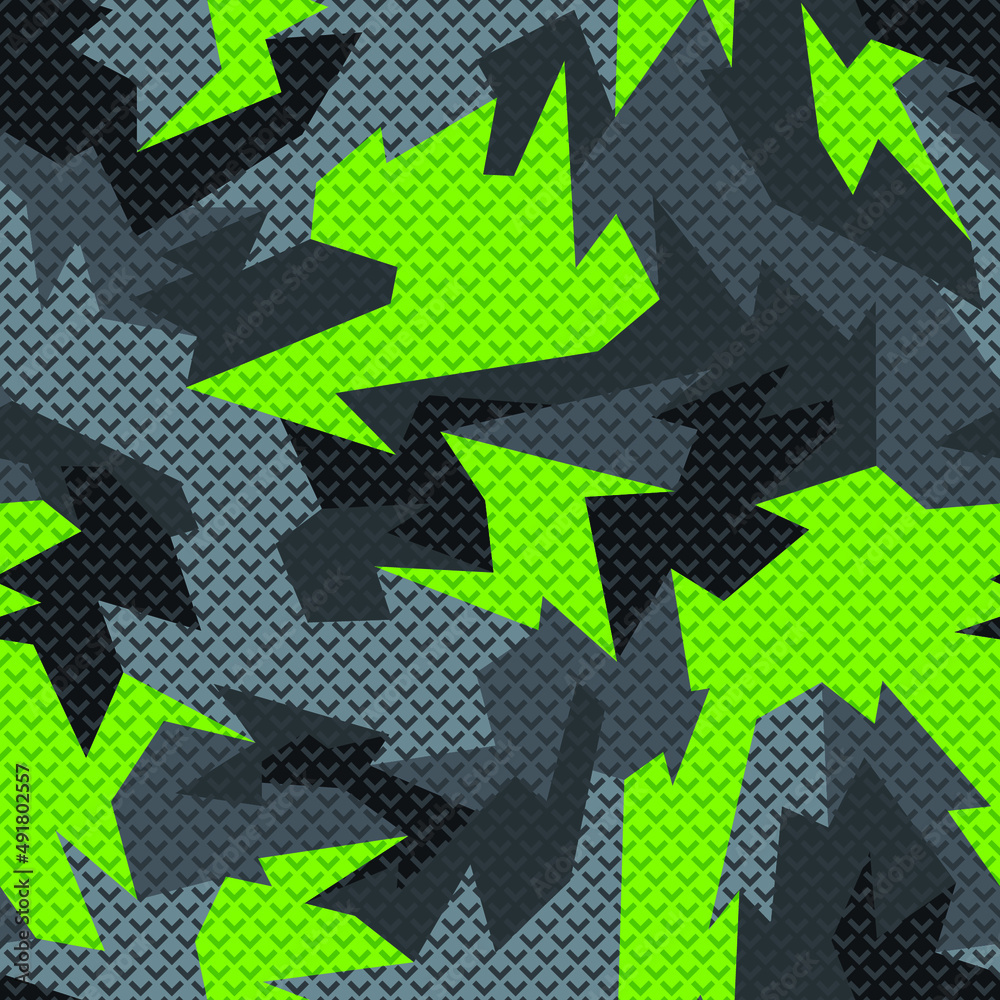 Geometric camouflage seamless pattern. Abstract modern polygon camo ...