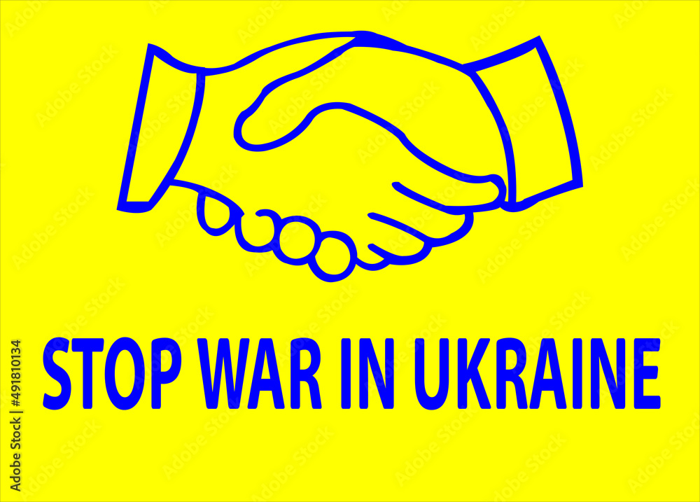 stop war in Ukraine,Ukrainian country symbols in blue yellow ua ...