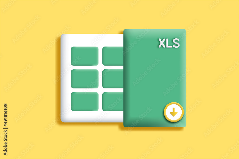Vector of 3d download spreadsheet icon. XLS, or XLSX file format icon ... Vector of 3d download spreadsheet icon. XLS, or XLSX file format icon ...