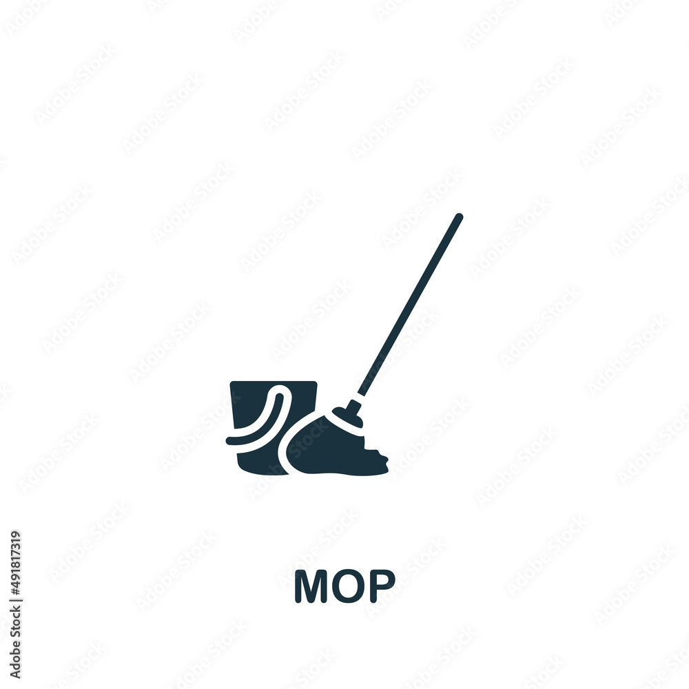 Mop icon. Monochrome simple icon for templates, web design and ...