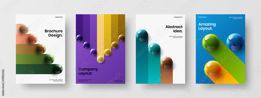 Trendy catalog cover A4 design vector concept composition. Vivid ...