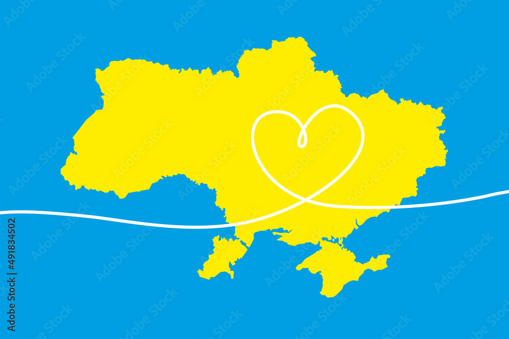 Ukraine. Love heart. Support for Ukraine. Stop Putin Stop War. Stop the ...