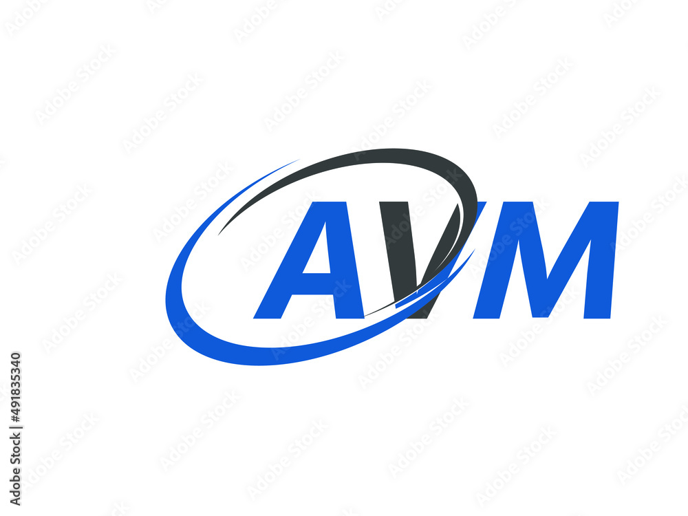 AVM letter creative modern elegant swoosh logo design Stock Vector ...