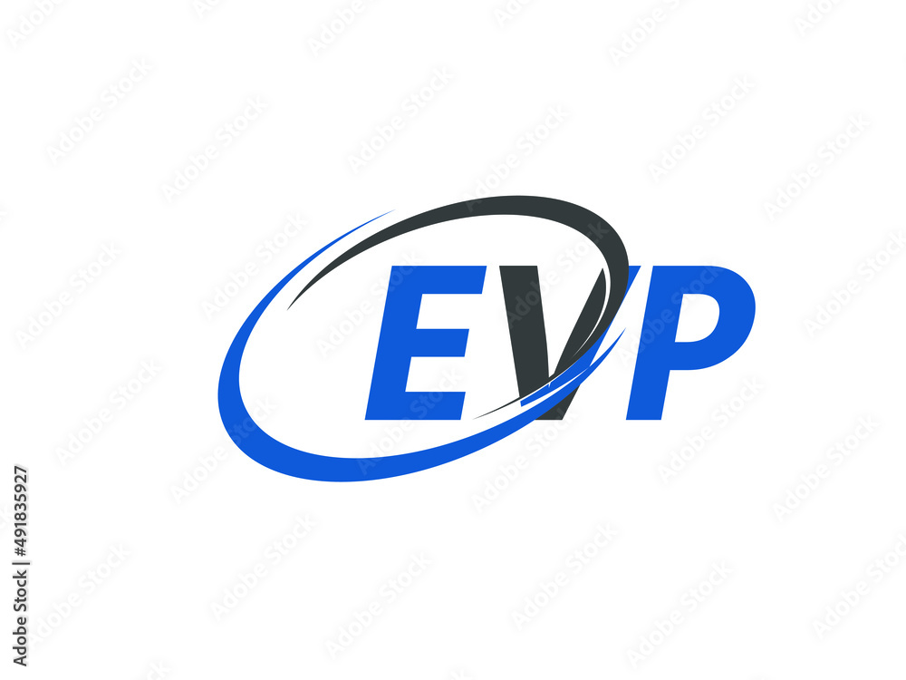 EVP letter creative modern elegant swoosh logo design Stock Vector ...