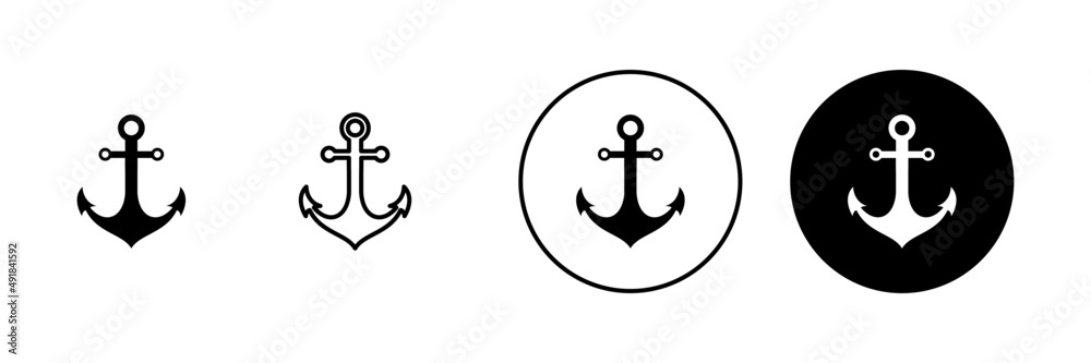 Anchor icons set. Anchor sign and symbol. Anchor marine icon. Stock ...