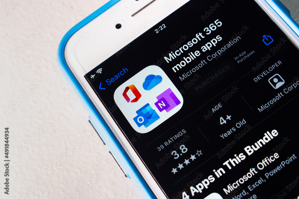 Kumamoto, JAPAN - Jan 20 2022 : Microsoft 365 mobile apps in App Store ...
