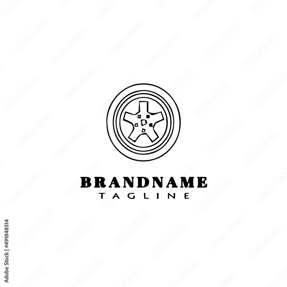 alloy wheel logo design cartoon icon template vector illustration Stock ...