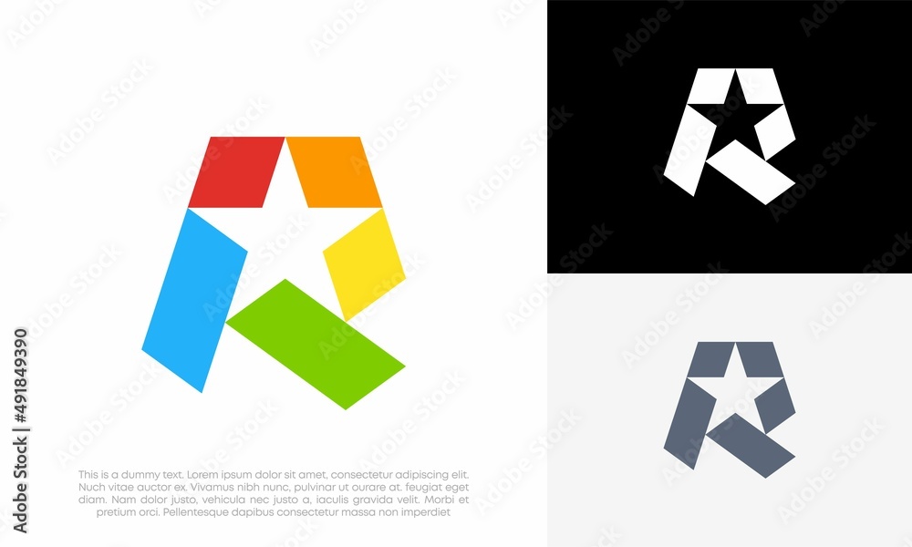 letter R star logo initial vector icon design illustration Stock Vector ...