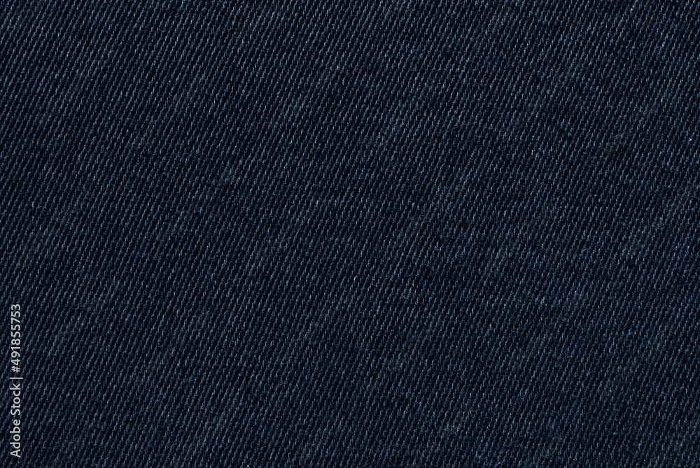 Dark blue twill cotton fabric pattern close up as background Stock ...