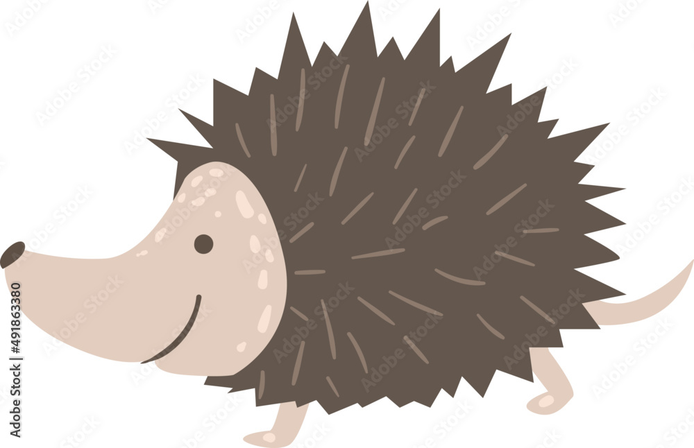 Cute Hedgehog Spiny Mammal and Forest Animal with Sharp Prickles on Its ...