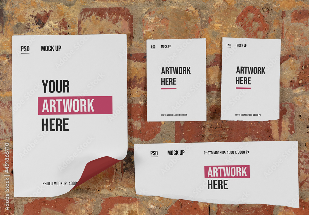 Paper Set Mockup Stock Template | Adobe Stock