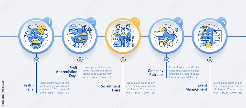 HR organizing skills circle infographic template. Corporate culture ...
