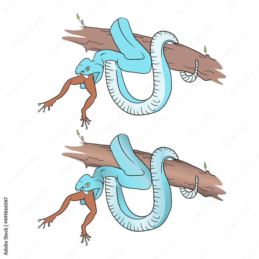 Snake outline icon. A snake eating a frog. Viper animal badge for zoo ...