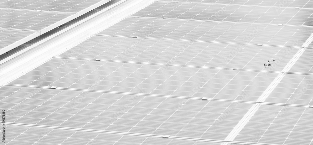 Lots of solar panels roof shape. Solar energy Change to electric power ...