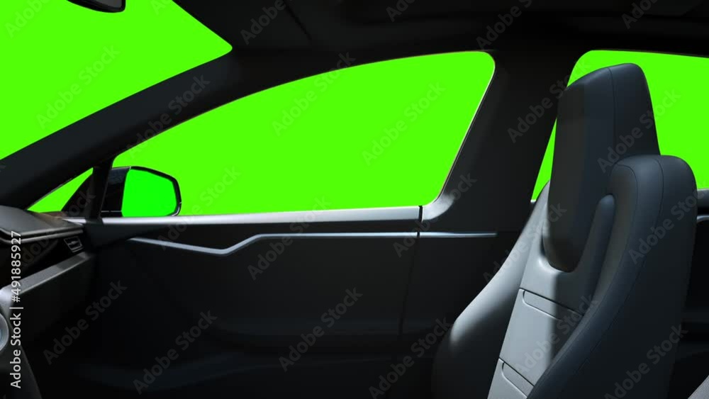 Car Auto Interior Green Screen, 3D Rendering Animation Stock Video ...