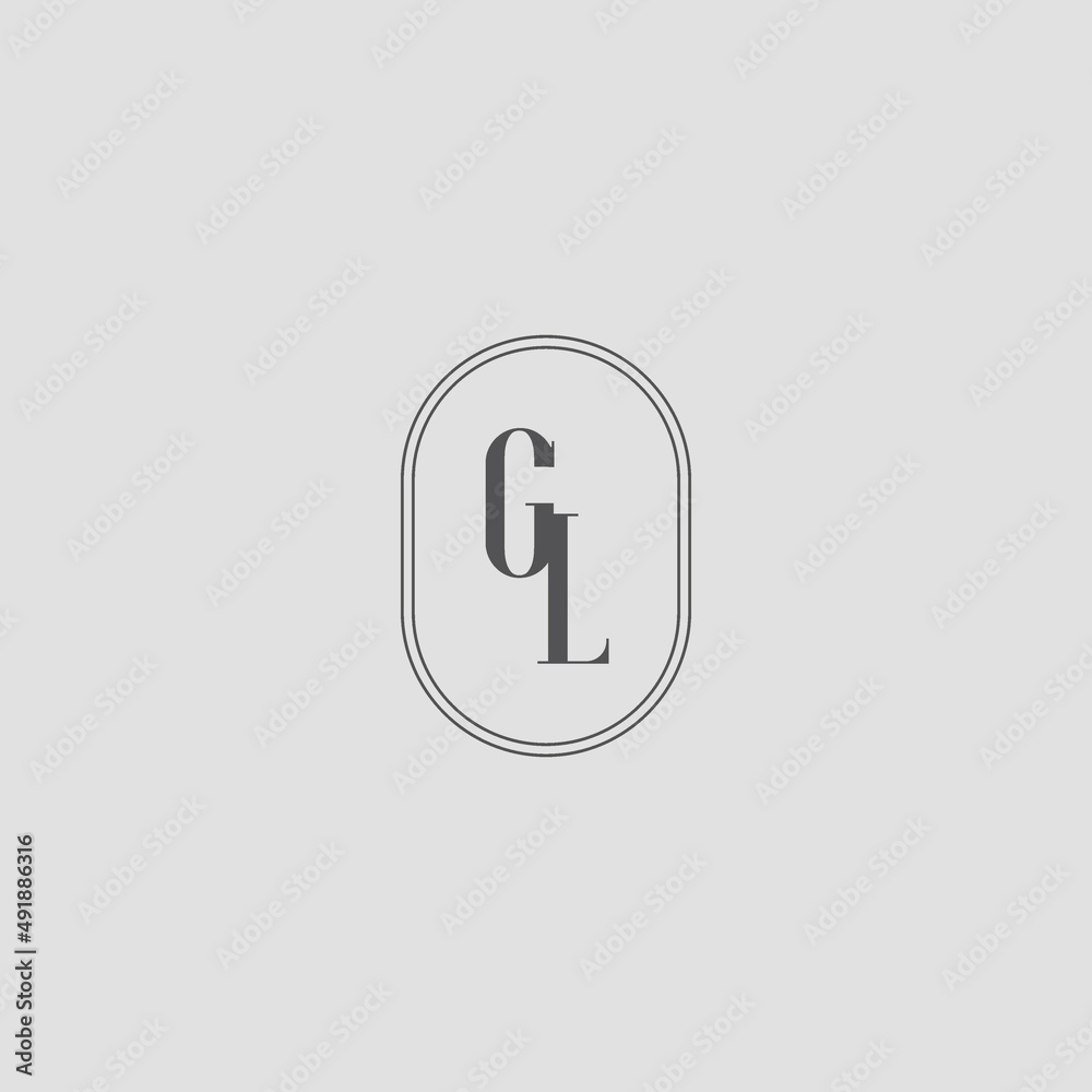 Initial GL wedding monogram logo design Stock Vector | Adobe Stock