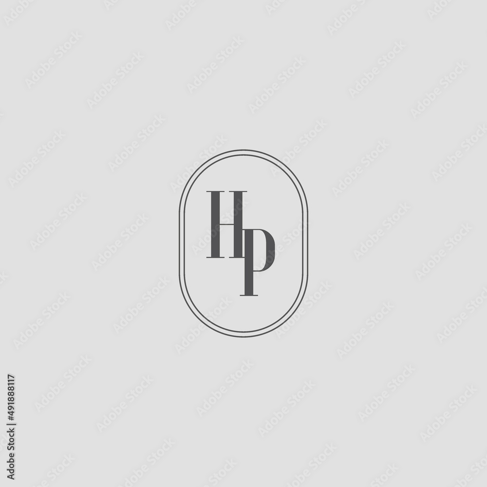Initial HP wedding monogram logo design Stock Vector | Adobe Stock