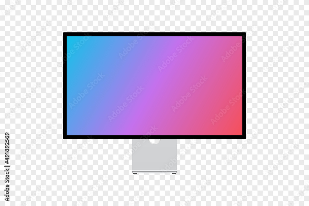 Realistic Computer Display Mockup Vector. Professional Desktop Computer ...