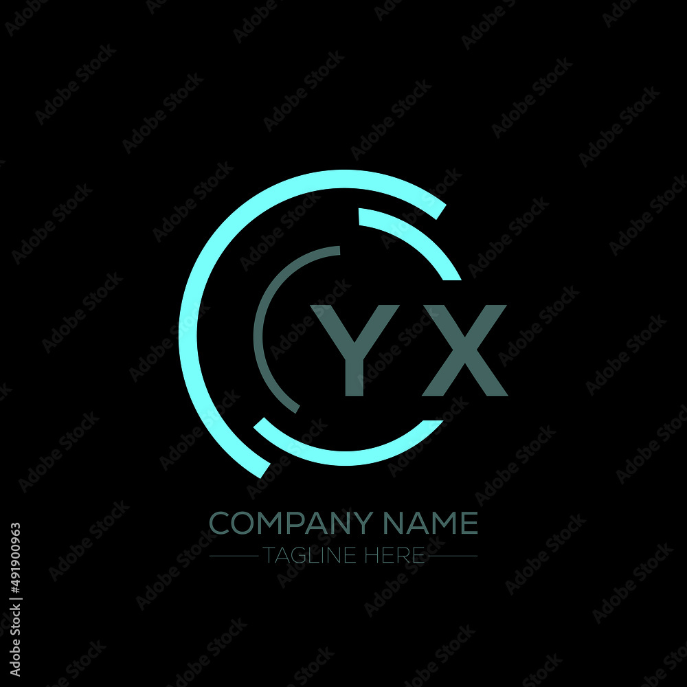 YX logo monogram isolated on circle element design template, YX letter ...