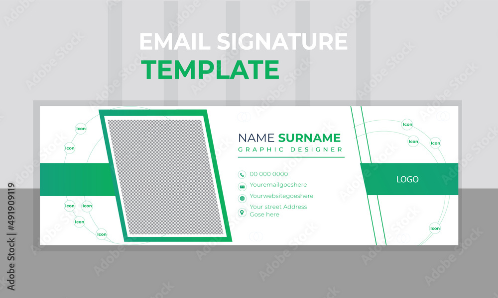 Email Signature template Vector Design. Stock Vector | Adobe Stock