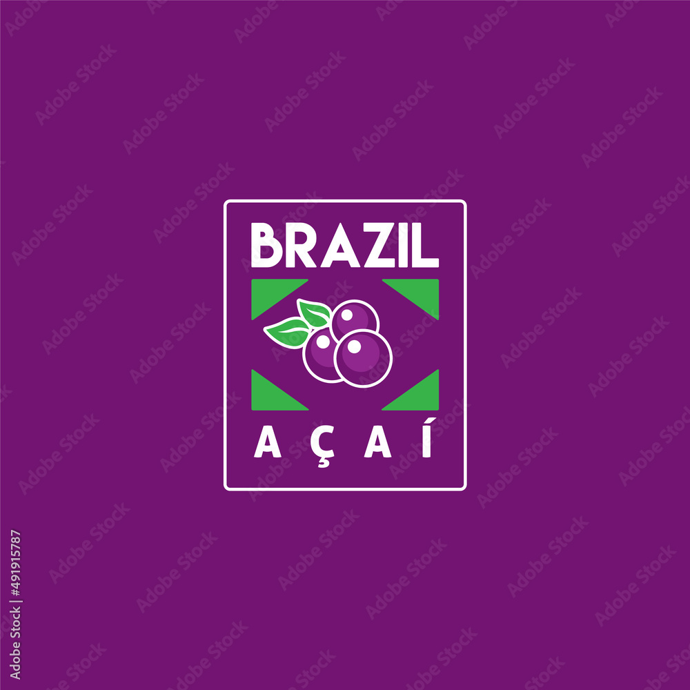 Vetor de Brazil açaí. Logo template. do Stock | Adobe Stock