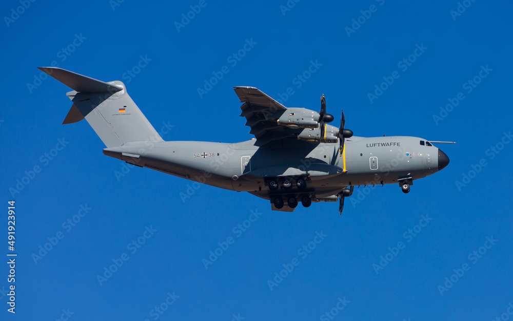 Germany Luftwaffe (German Air Force) Airbus A400M military cargo ...