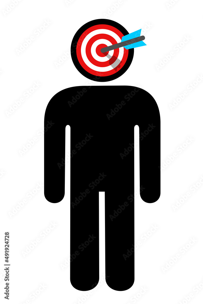 Human with target over the head - Man being killed and assassinated ...