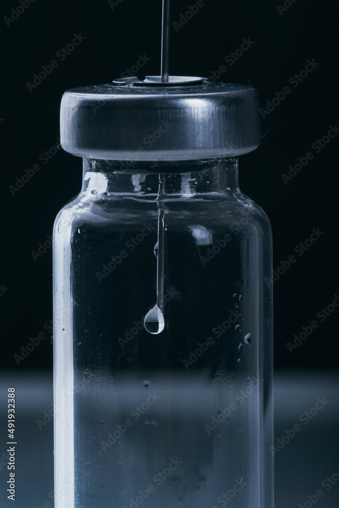 Medicine, Injection, vaccine and disposable syringe, drug concept ...