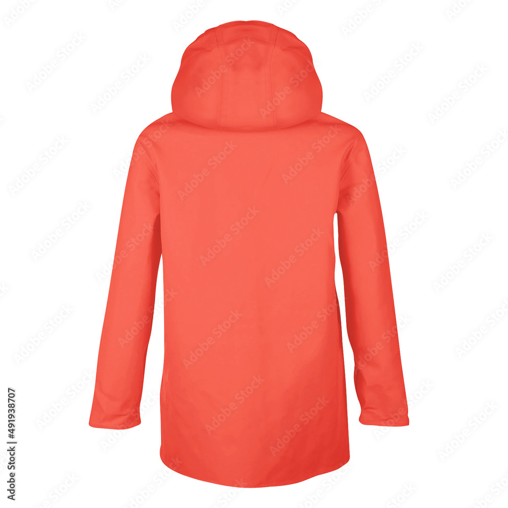 This Back View Awesome Raincoat Mock In Persimmon Orange Color is a ...