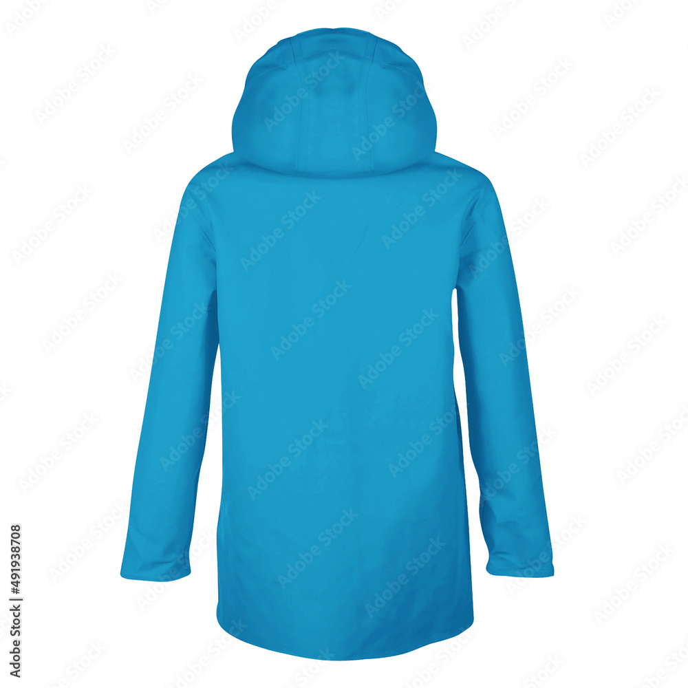 Foto de This Back View Awesome Raincoat Mock In Cyan Blue Color is a ...