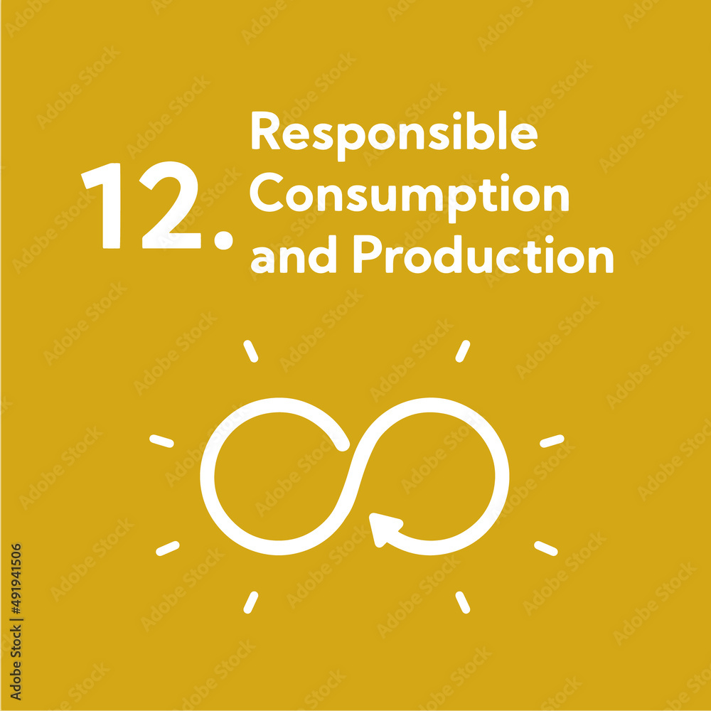 SDGs 12.つくる責任 つかう責任アイコン（英語表記） SDGs 12.Responsible Consumption and Production icon Stock ベクター ...