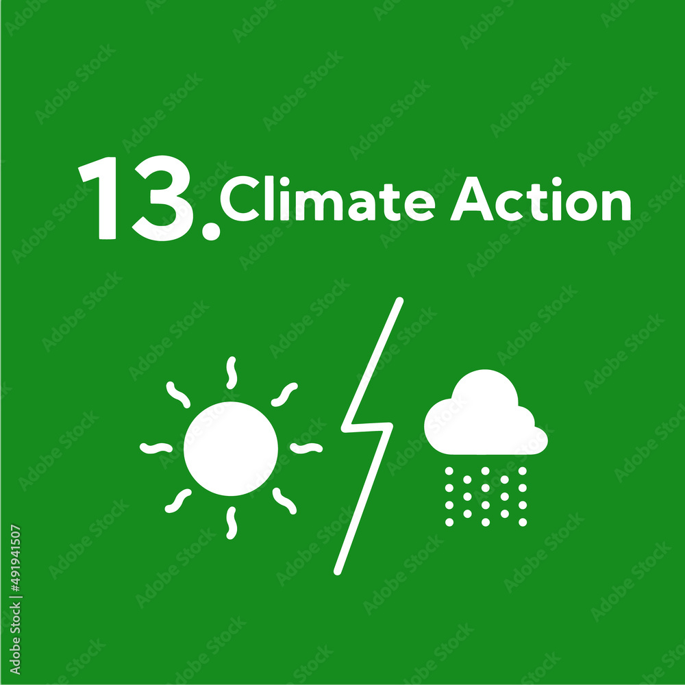 SDGs 13.気候変動に具体的な対策をアイコン（英語表記） SDGs 13.Climate Action icon Stock ベクター | Adobe Stock