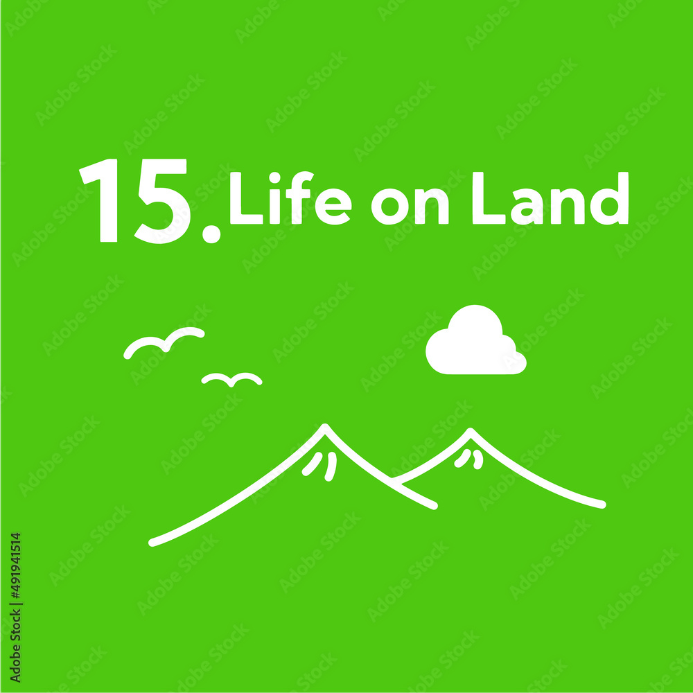 SDGs 15.陸の豊かさも守ろうアイコン（英語表記） SDGs 15.Life on Land icon Stock Vector | Adobe Stock