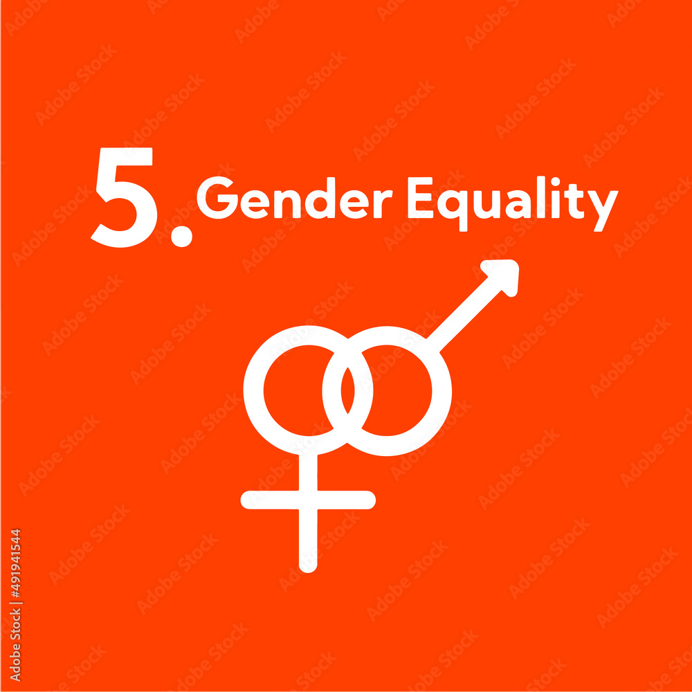 SDGs 5.ジェンダー平等を実現しようアイコン（英語表記） SDGs 5.Gender Equality icon Stock Vector | Adobe Stock
