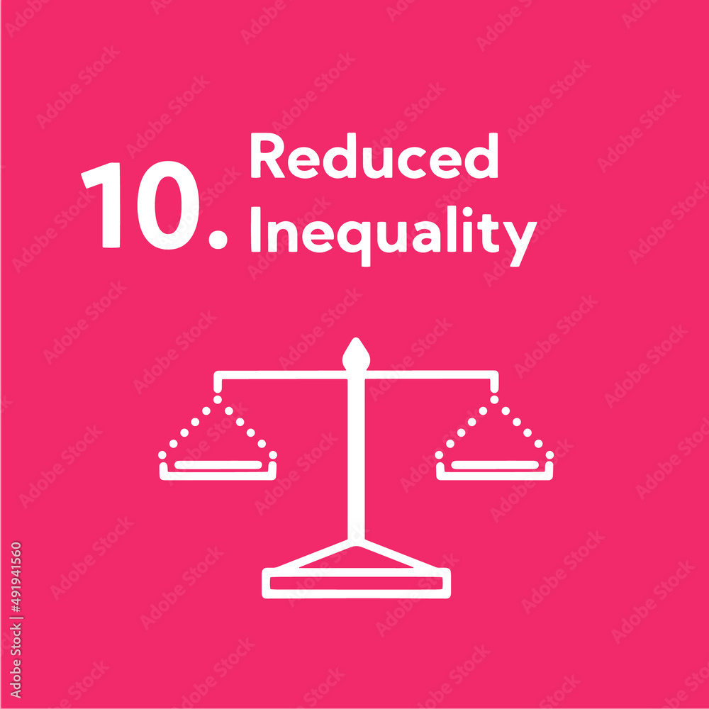 SDGs 10.人や国の不平等をなくそうアイコン（英語表記） SDGs 10.Reduced Inequality icon Stock ベクター | Adobe Stock