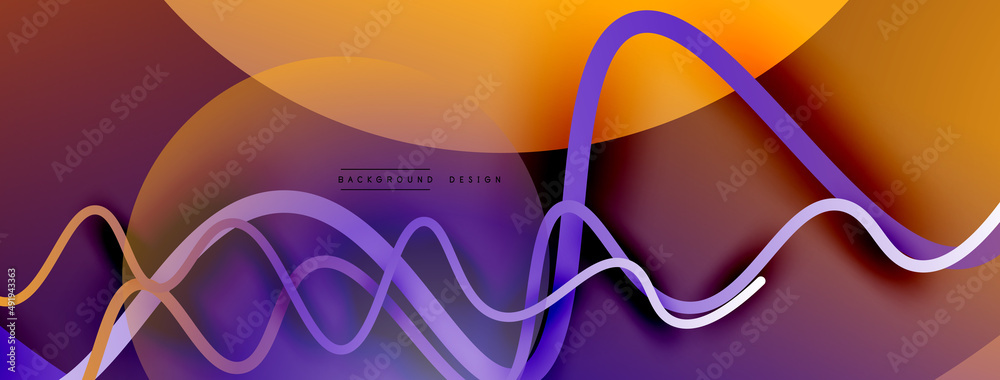 Abstract gradient background with wave line with shadow effect ...