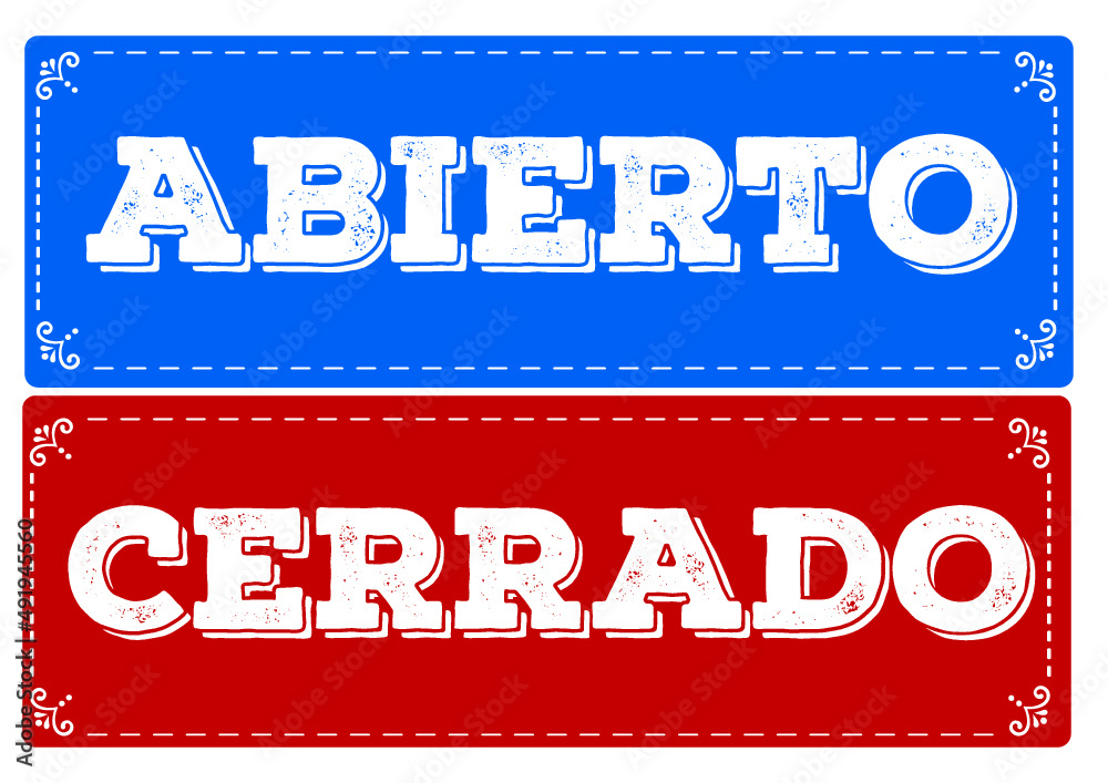 LETRERO A4. ABIERTO CERRADO. PLANTILLA IMPRIMIBLE Stock Vector | Adobe ...